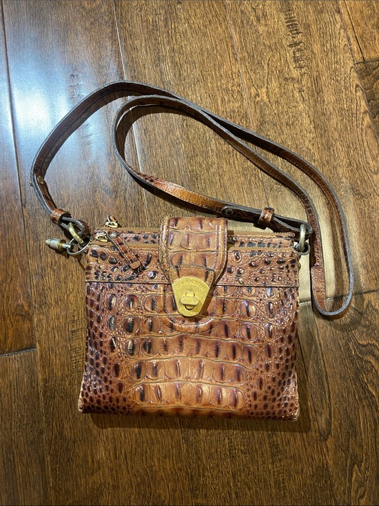 Brahmin | Bags | Brahmin Mojito Melbourne Croc Crossbody Brown Small ...